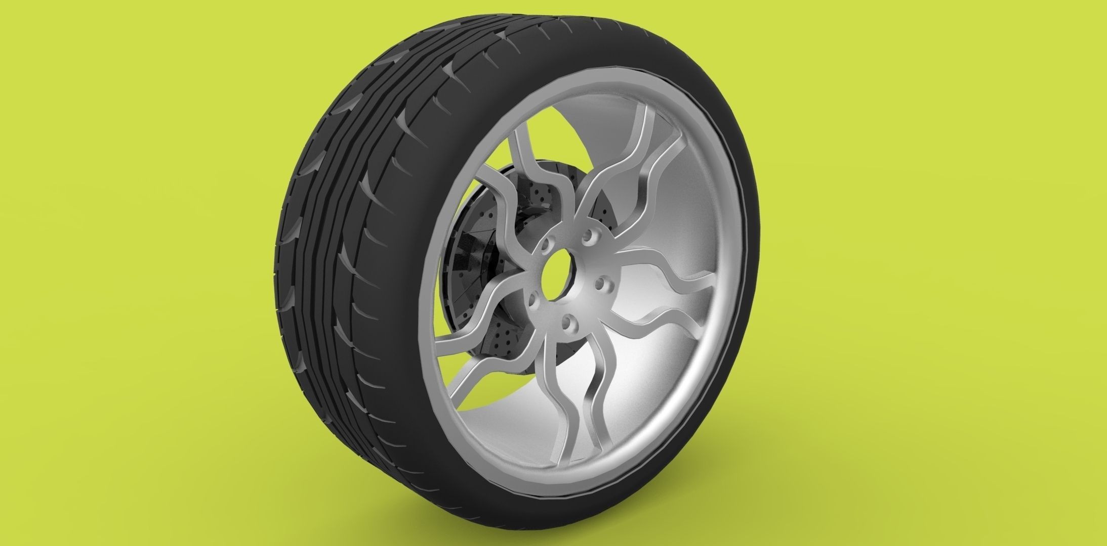 Tire Rim and disk free 3D model | CGTrader