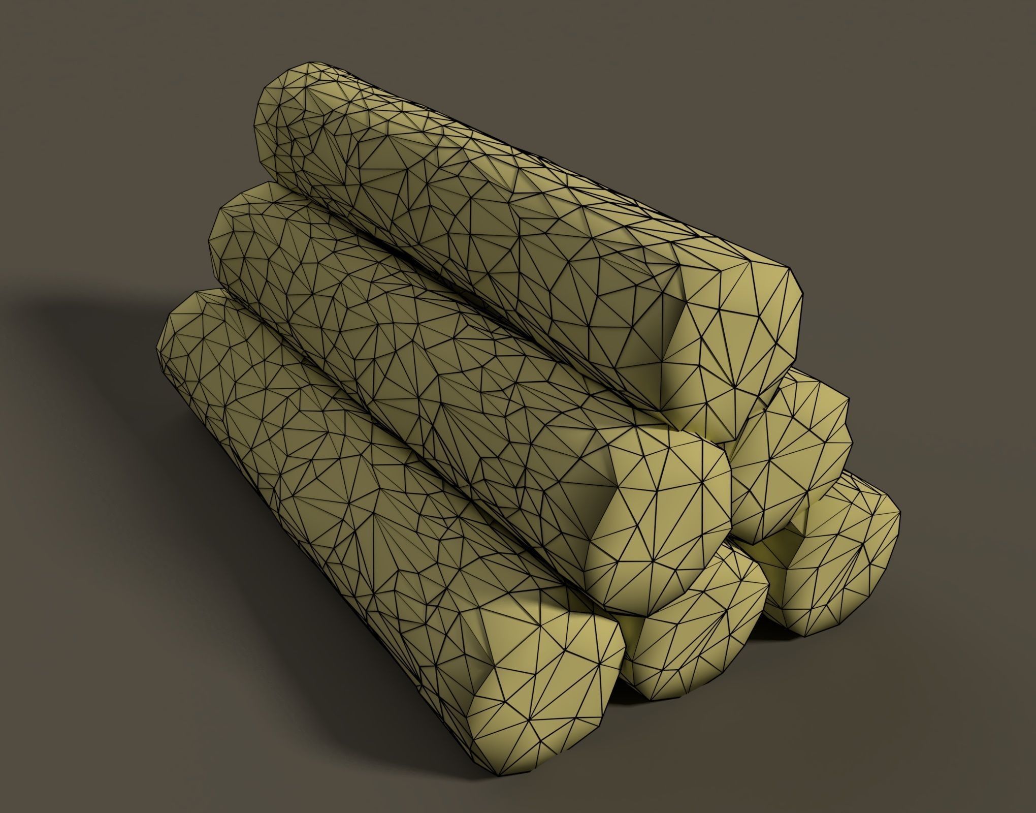 3D model Wood Log Pile Low Poly VR / AR / low-poly | CGTrader