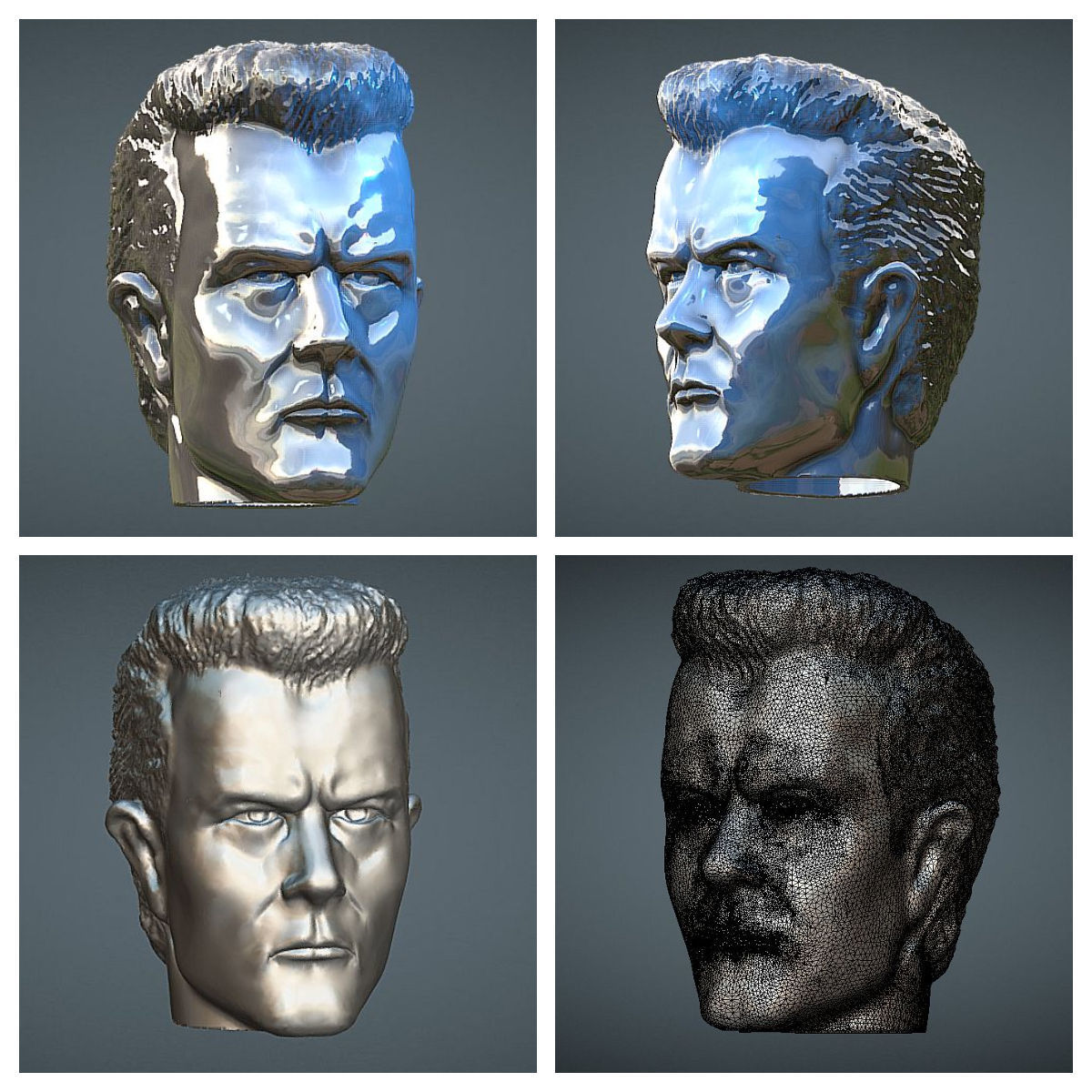 Terminator T1000 inspirited figure Head 3D model 3D printable | CGTrader