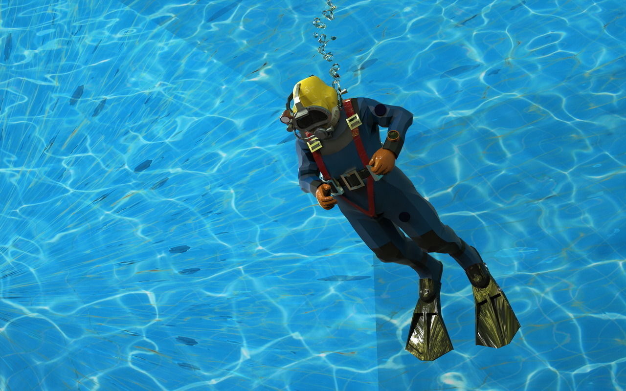 Diver free 3D Model .3ds .lwo .lw .lws .3dm - CGTrader.com
