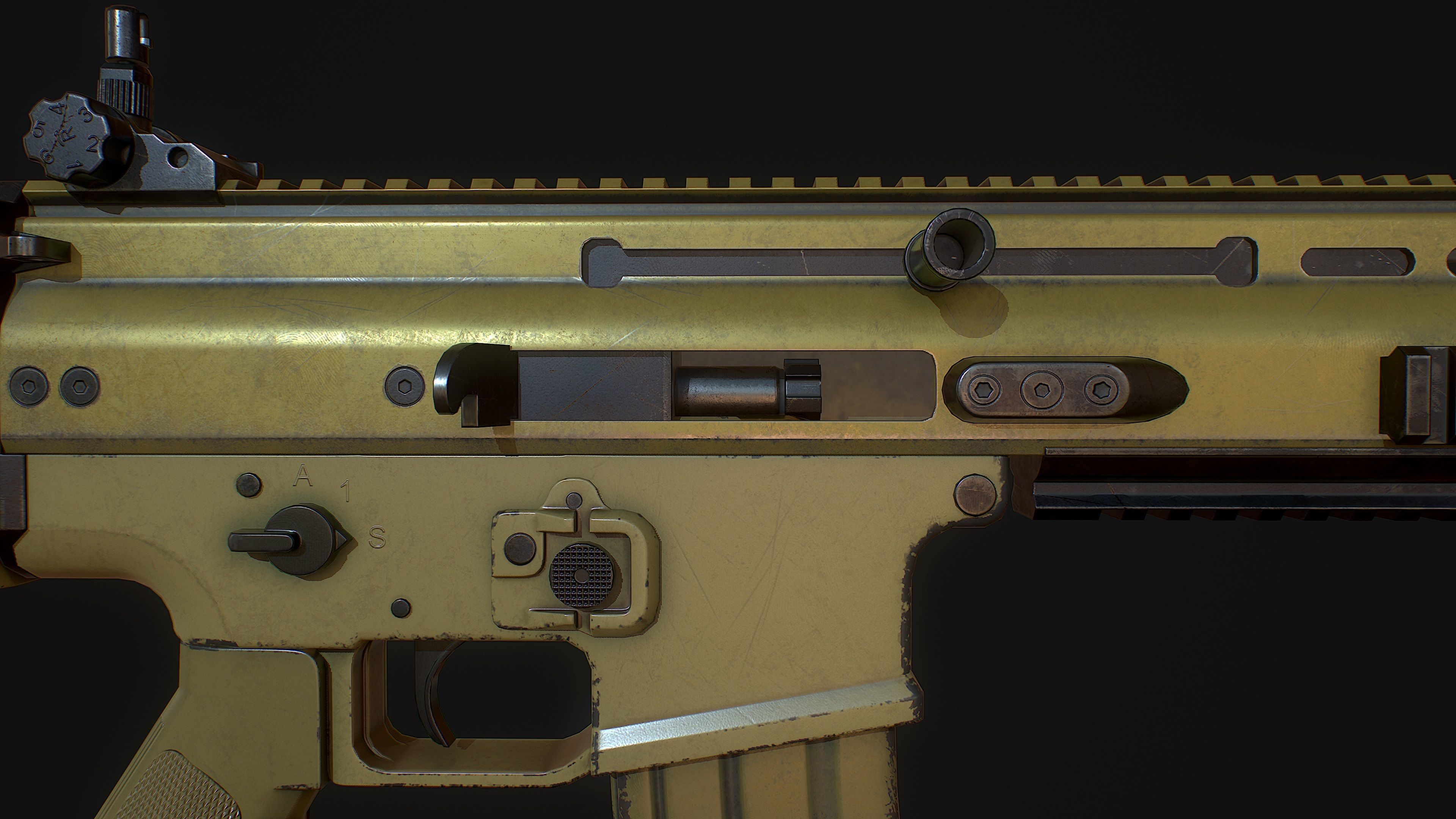 3D model SCAR L tan rifle VR / AR / low-poly | CGTrader