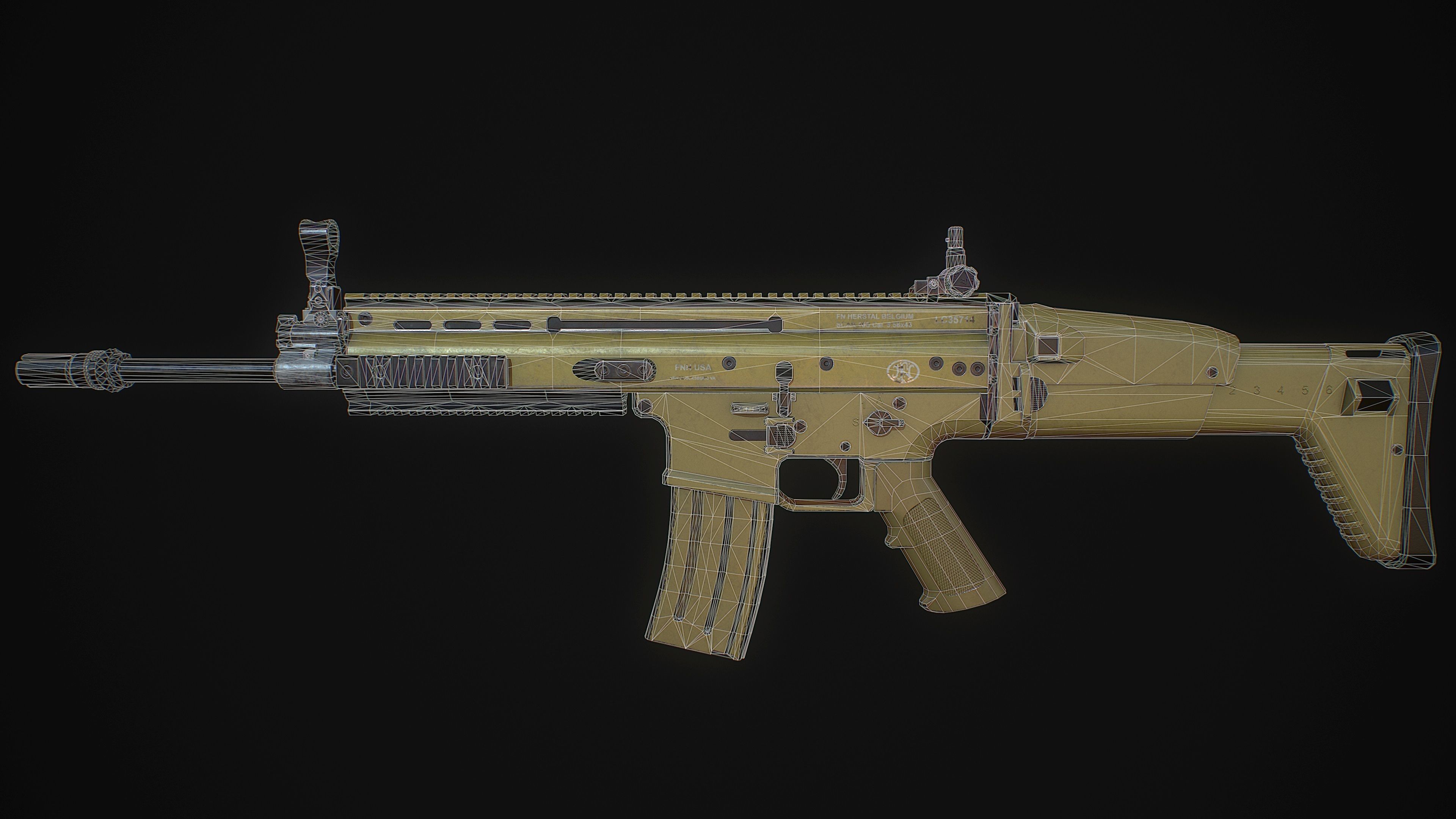 3D model SCAR L tan rifle VR / AR / low-poly | CGTrader