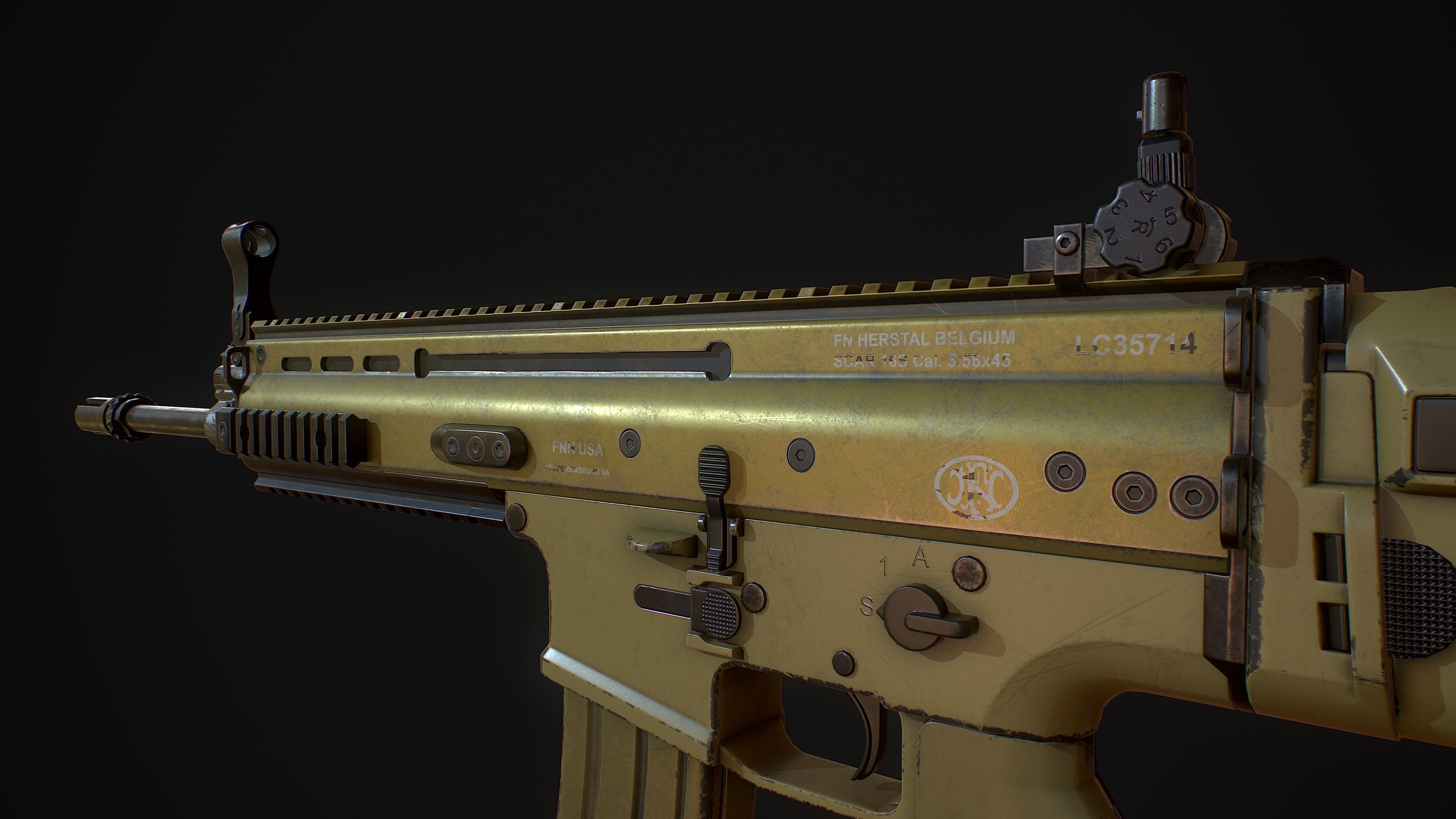 3D model SCAR L tan rifle VR / AR / low-poly | CGTrader