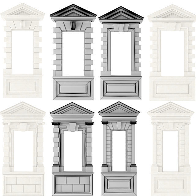 Classic Architecture Door and window portals 3D model | CGTrader