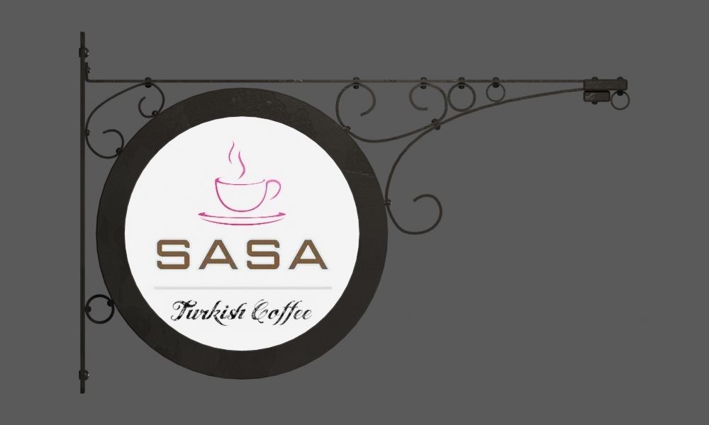 Round illuminated Wrought Iron Sign Board 3D model | CGTrader