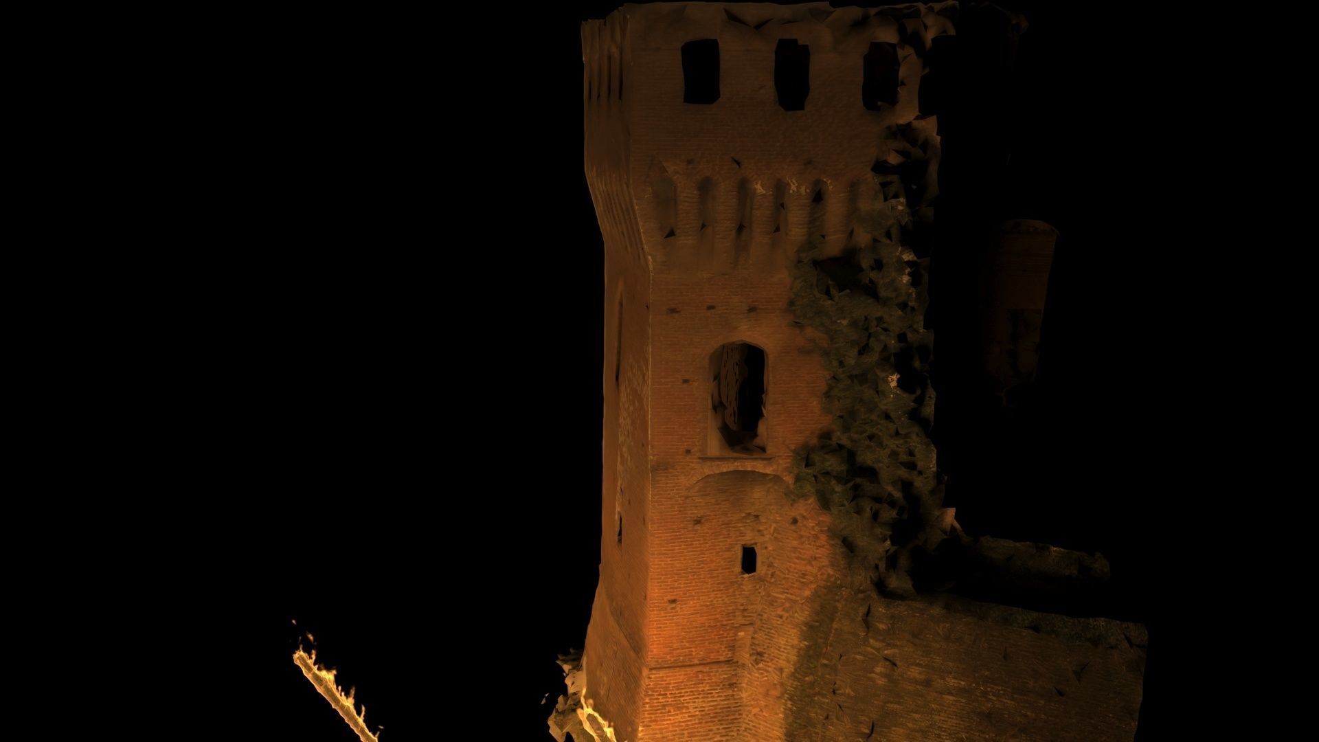 3D model Realistic castle model with texture and material mapped VR ...