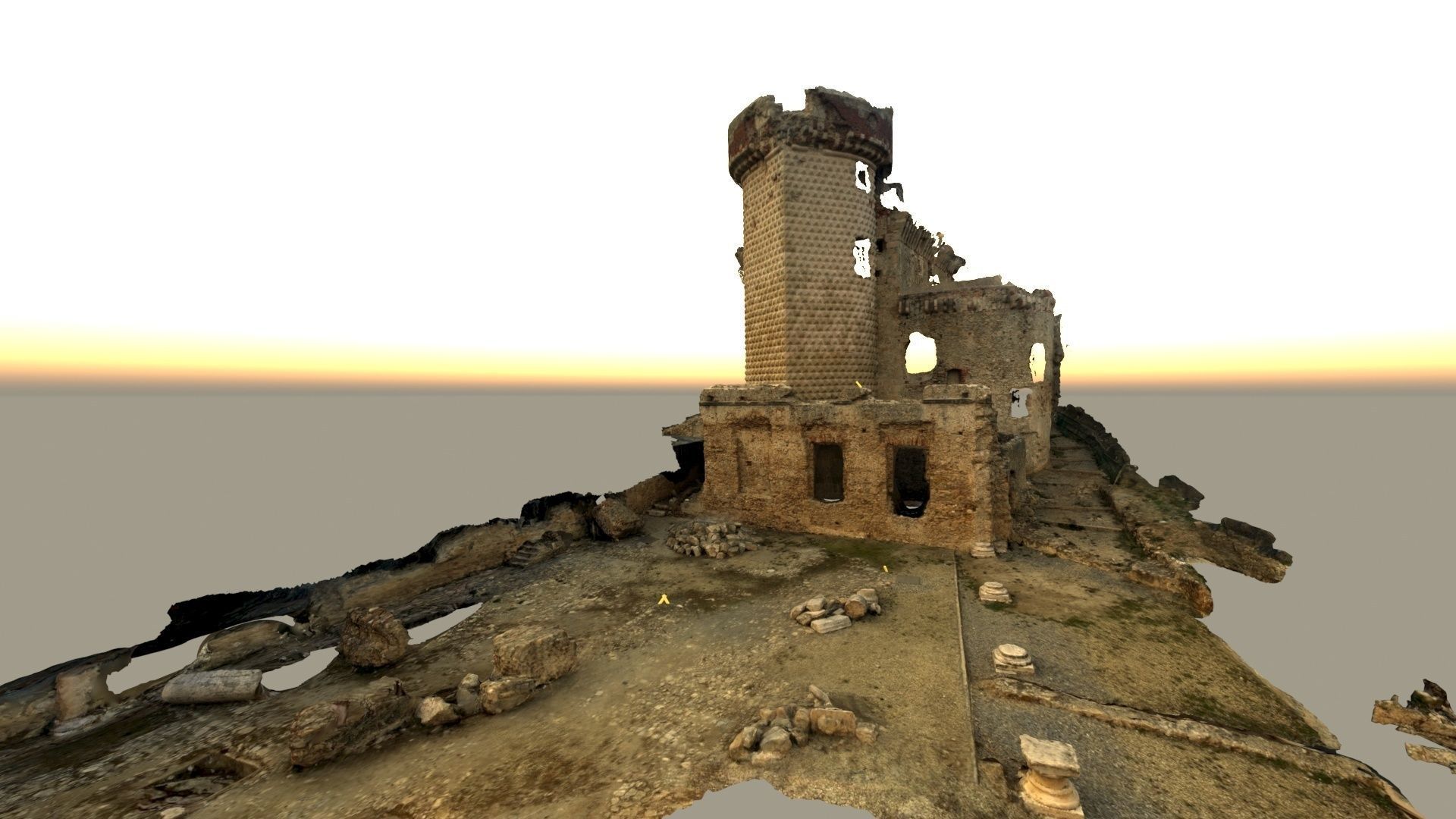 Realistic castle model in desert 3D model | CGTrader