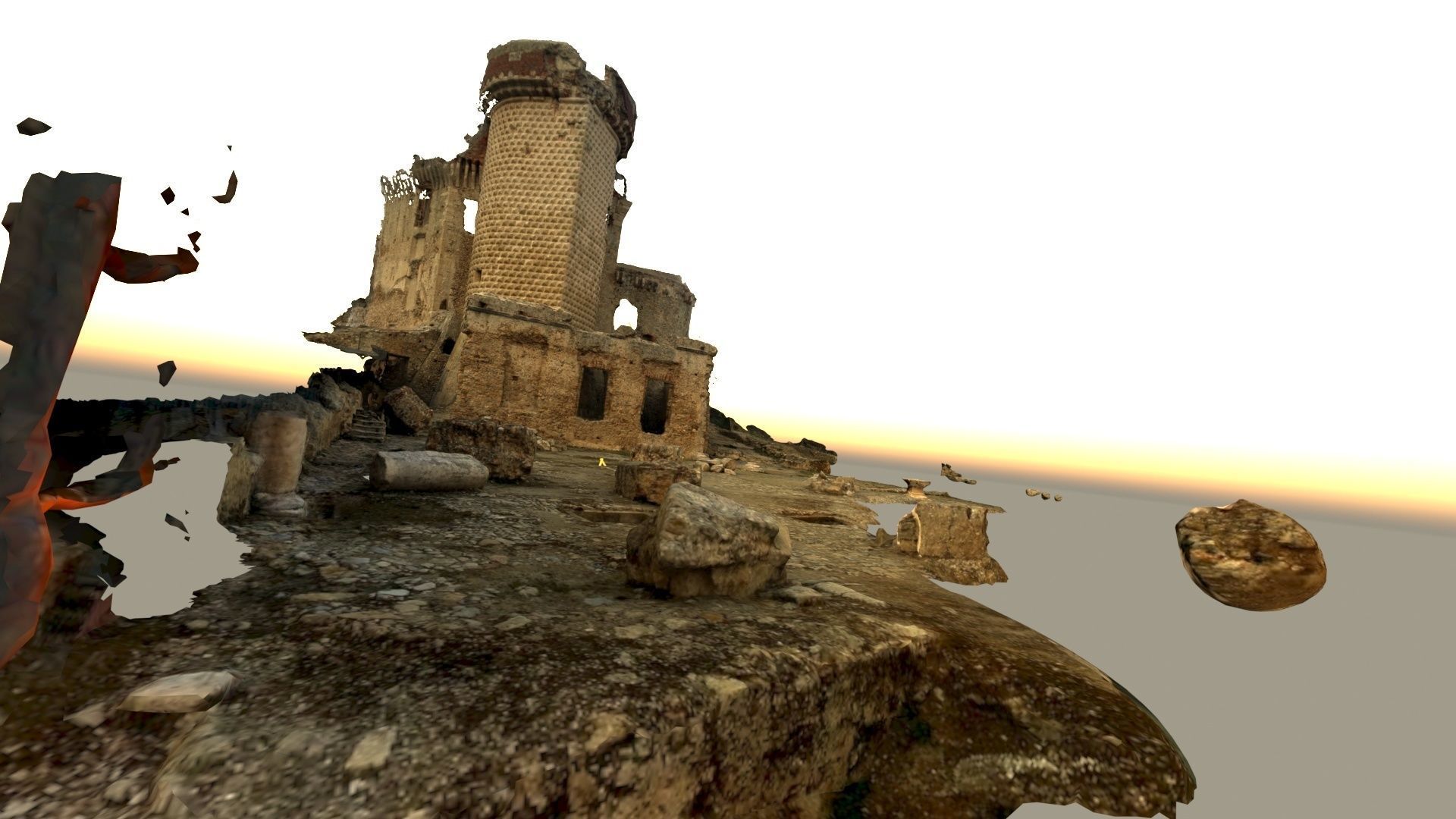 Realistic castle model in desert 3D model | CGTrader
