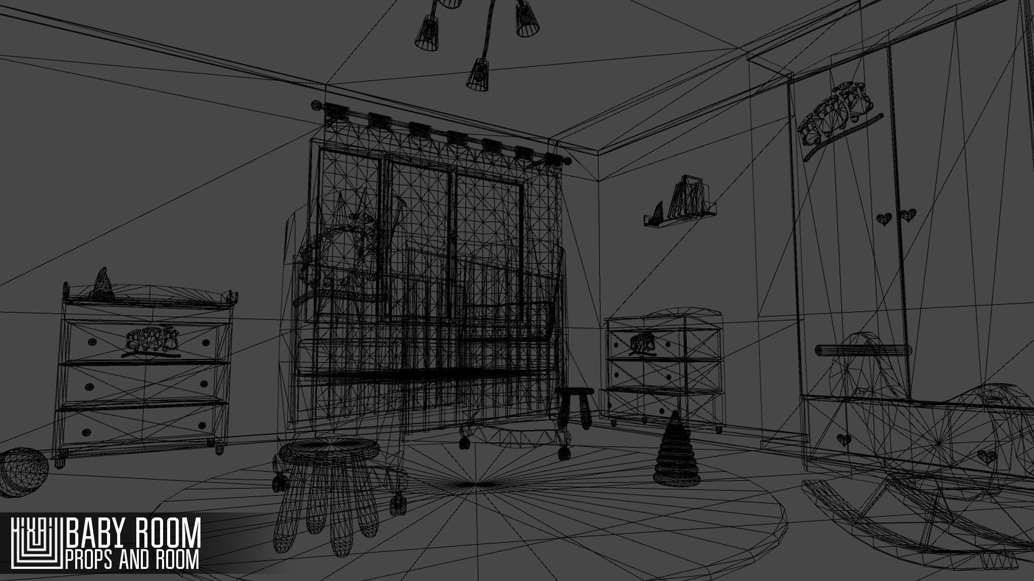 3D model Baby room - props and room VR / AR / low-poly | CGTrader