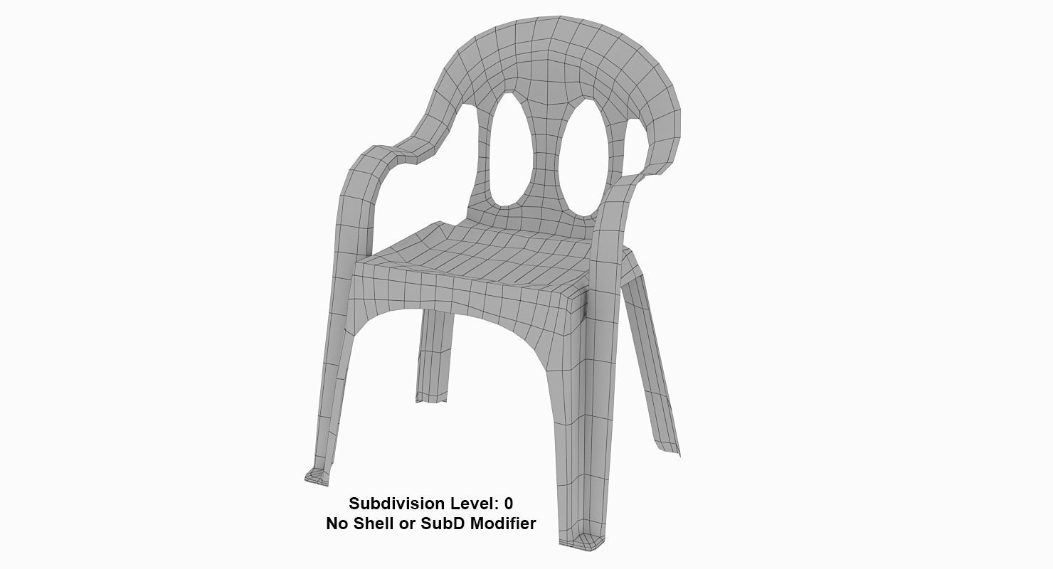 3D model Low Poly Plastic Chair VR / AR / low-poly | CGTrader