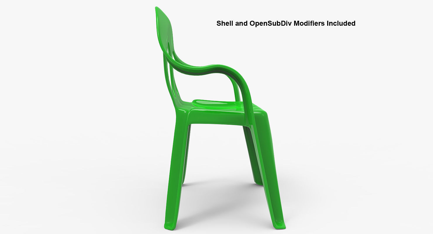 3D model Low Poly Plastic Chair VR / AR / low-poly | CGTrader