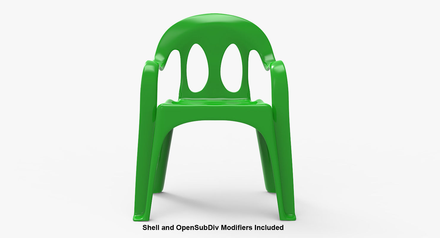 3D model Low Poly Plastic Chair VR / AR / low-poly | CGTrader