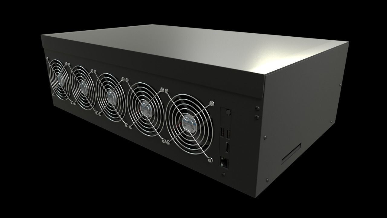 mining case with GPU inside 3D model | CGTrader