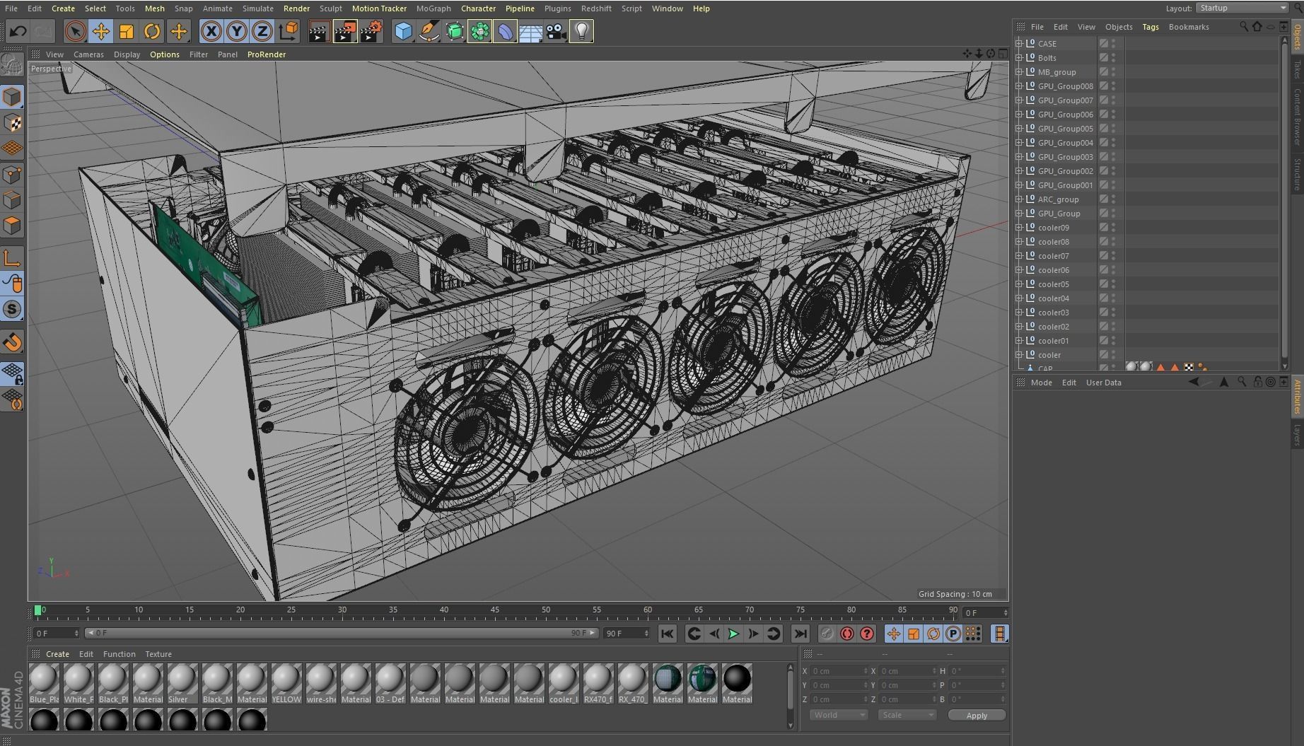 mining case with GPU inside 3D model | CGTrader