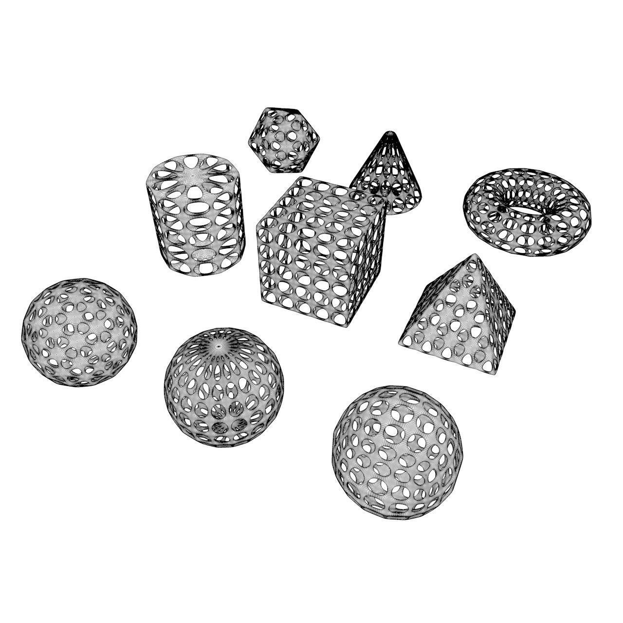 Standard geometric primitives 3D model 3D printable | CGTrader