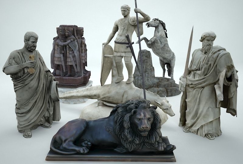 3D model Statues Pack Vol3 andLODs VR / AR / low-poly | CGTrader