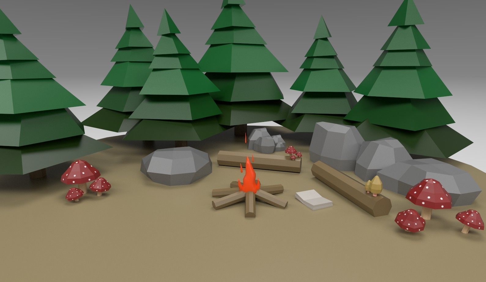 3D model Nature Scene Low poly VR / AR / low-poly | CGTrader