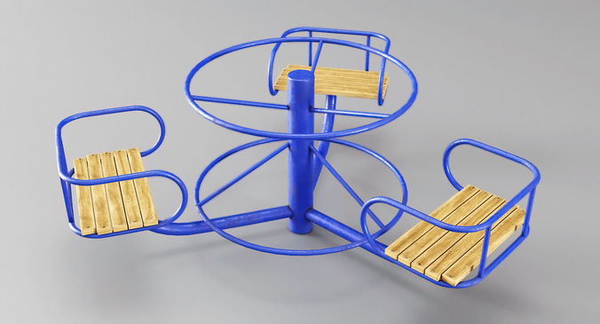 3D model Childrens Roundabout Small VR / AR / low-poly | CGTrader