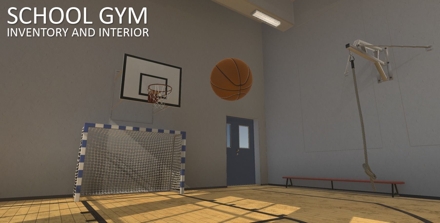3D model School gym - inventory and interior VR / AR / low-poly | CGTrader