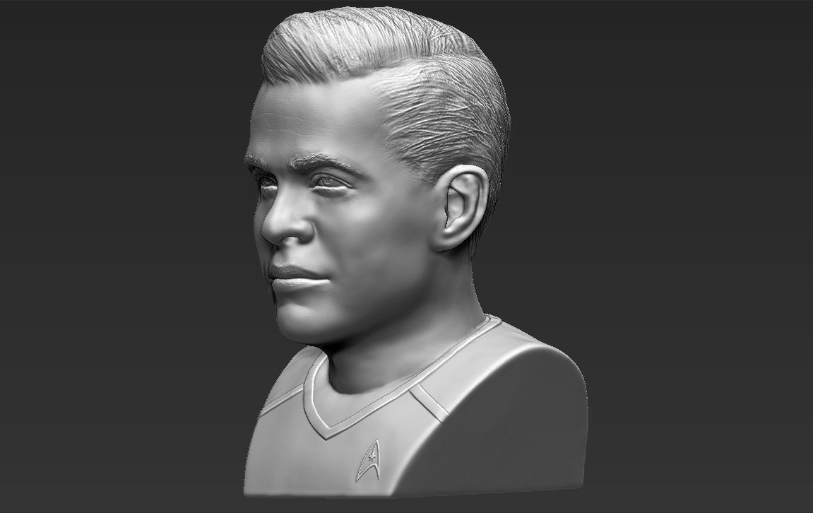 Captain Kirk Chris Pine Star Trek bust 3D printing ready stl obj 3D ...