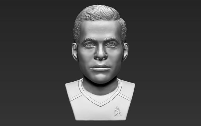 Captain Kirk Chris Pine Star Trek bust 3D printing ready stl obj 3D ...