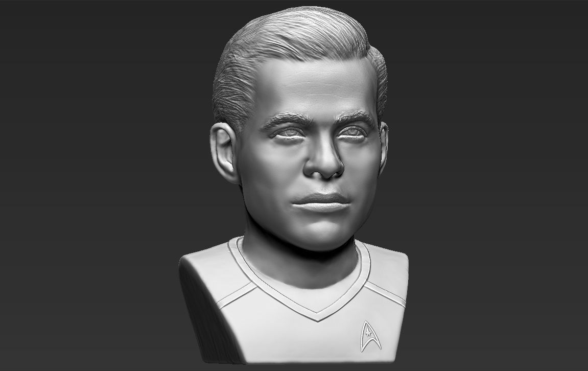 Captain Kirk Chris Pine Star Trek bust 3D printing ready stl obj 3D ...