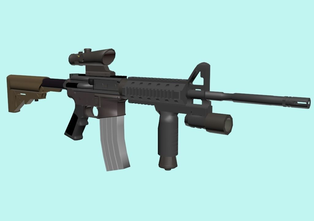Arma M4 free VR / AR / low-poly 3D model animated rigged | CGTrader