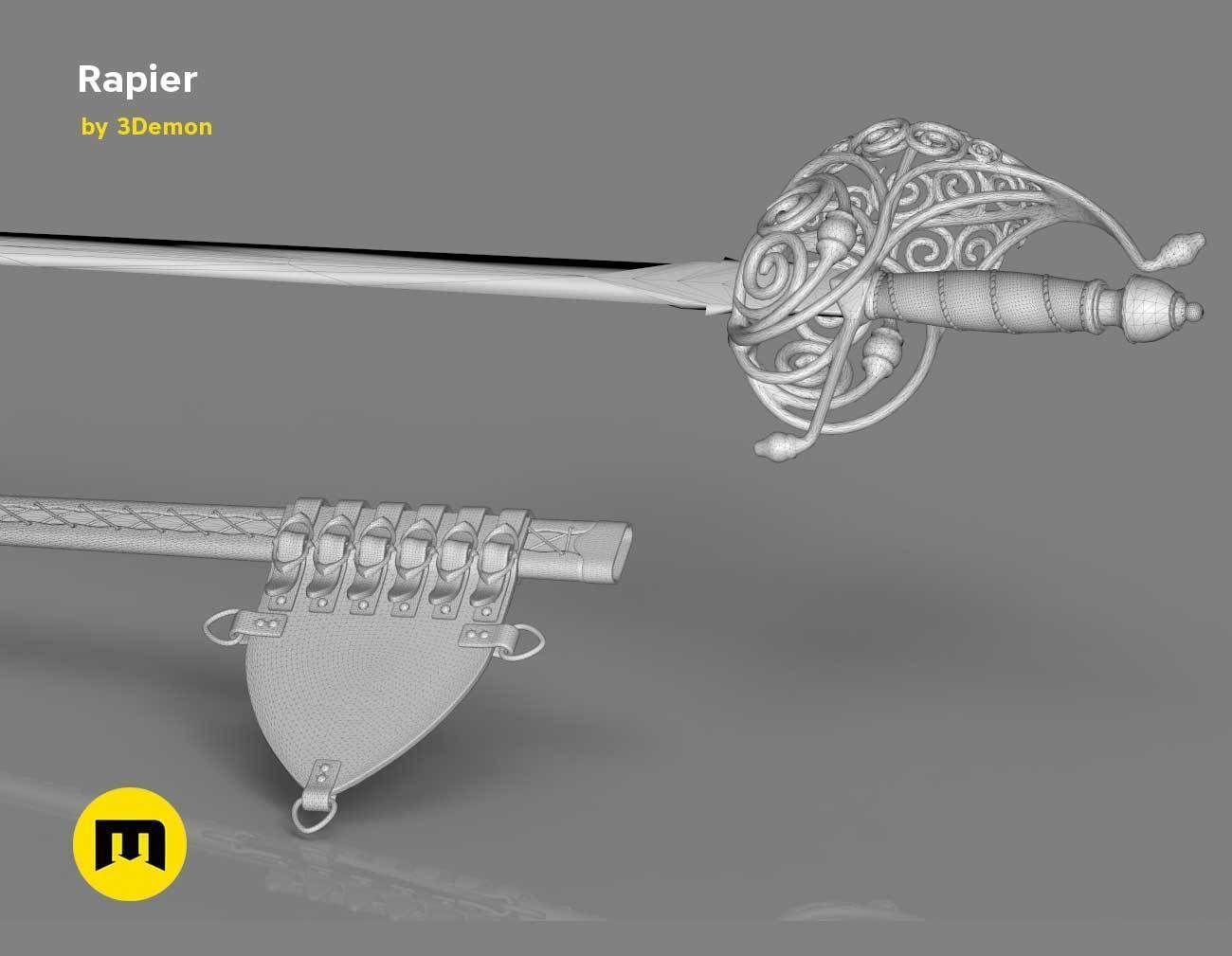Rapier - edged weapon free 3D model | CGTrader