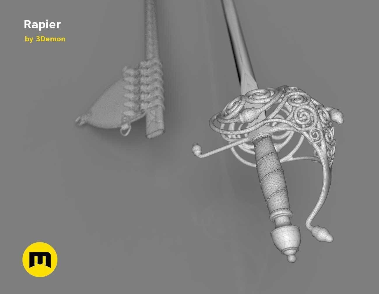 Rapier - edged weapon free 3D model | CGTrader