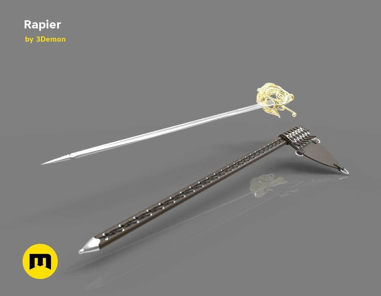 Rapier - edged weapon free 3D model | CGTrader