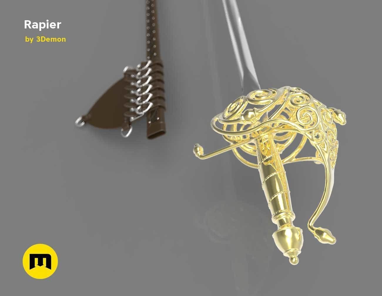 Rapier - edged weapon free 3D model | CGTrader