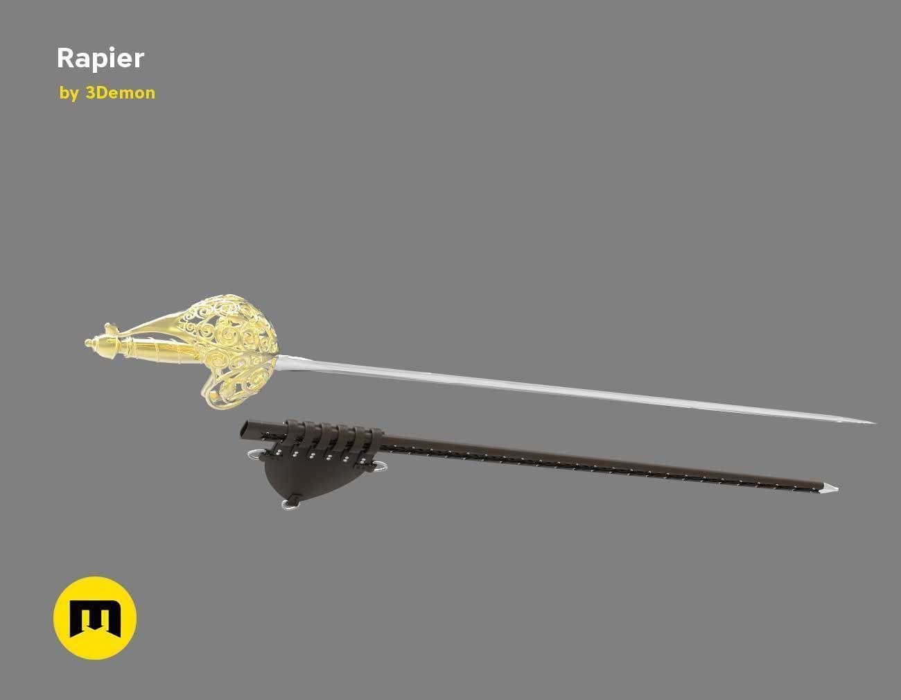 Rapier - edged weapon free 3D model | CGTrader