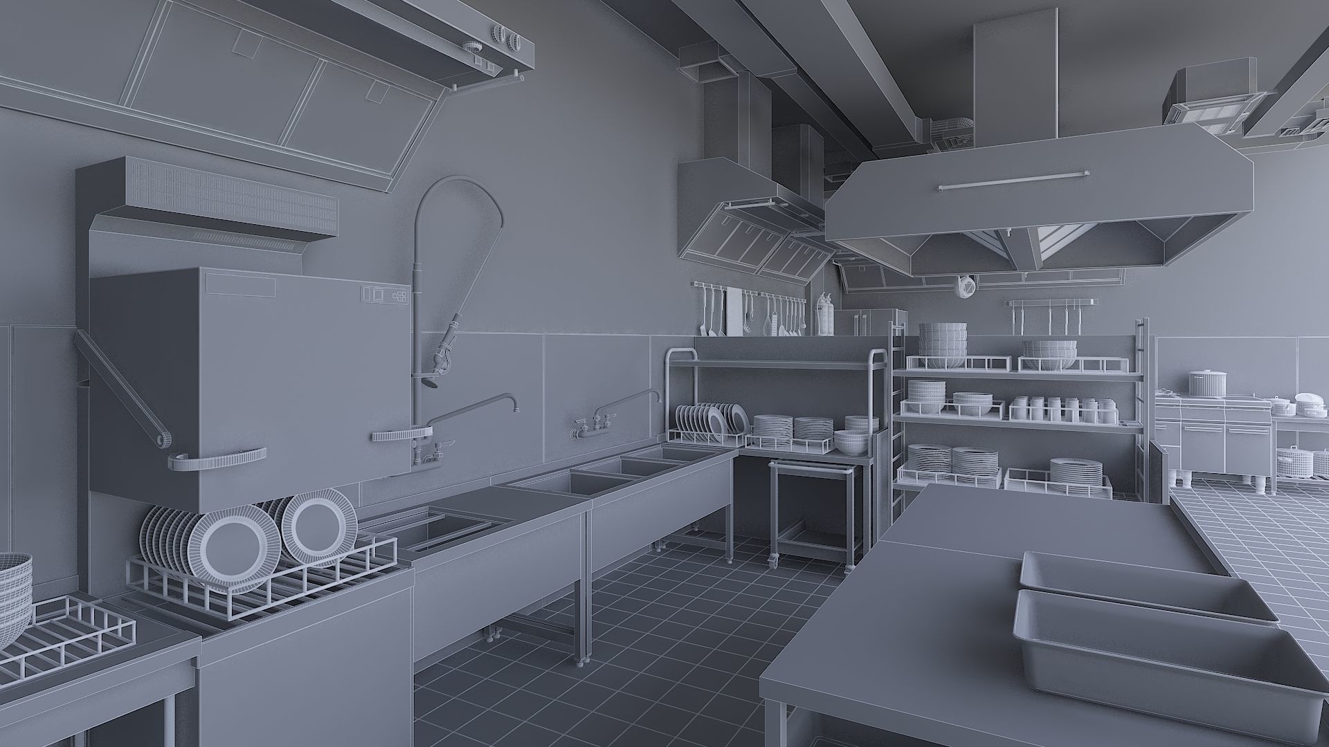 Commercial Kitchen v2 3D model | CGTrader