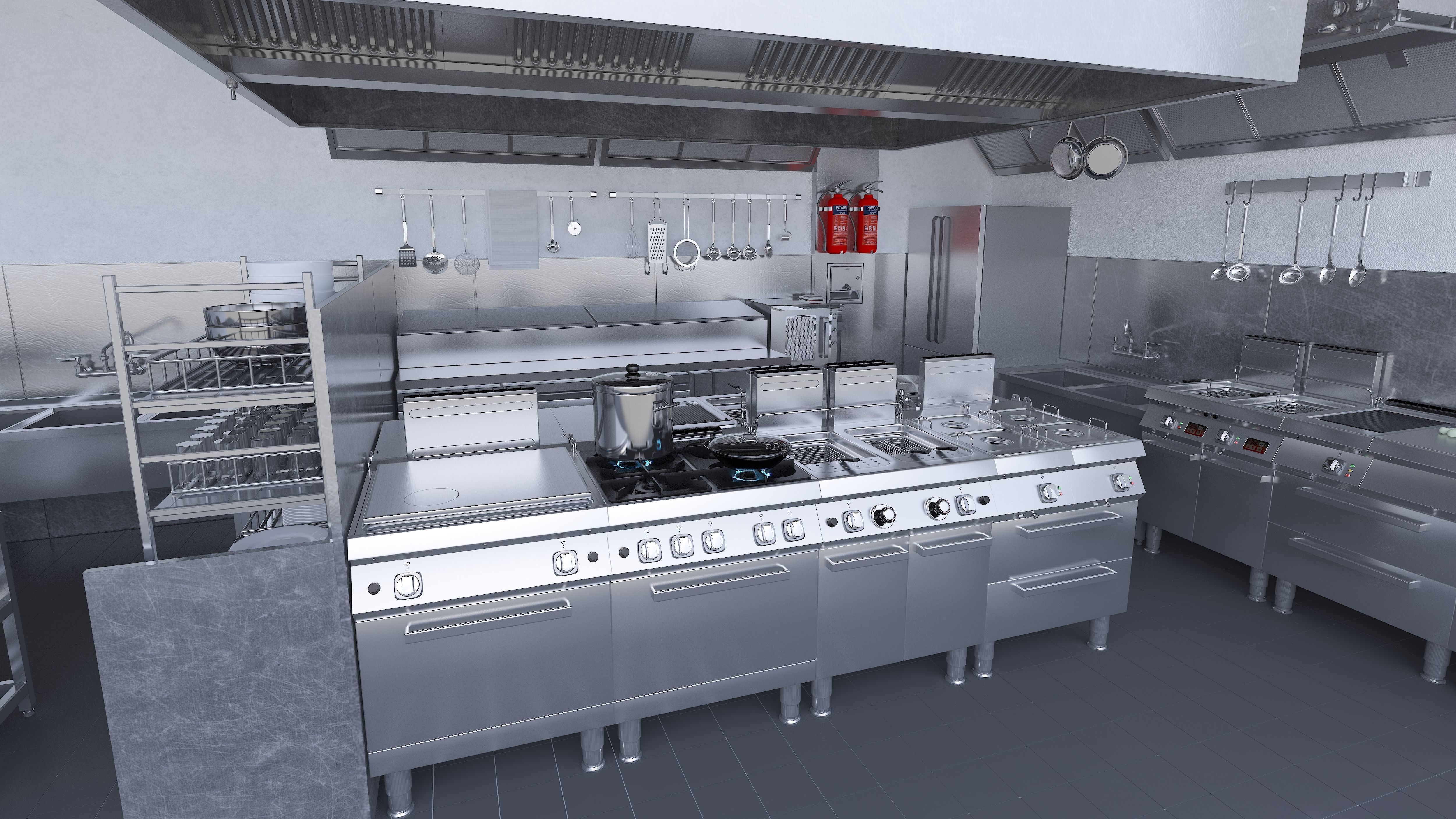 Commercial Kitchen v2 3D model | CGTrader