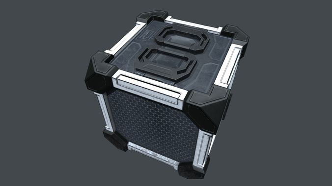 3D model SciFi Protective Crate Low Poly PBR Game Ready Asset sci-fi VR ...