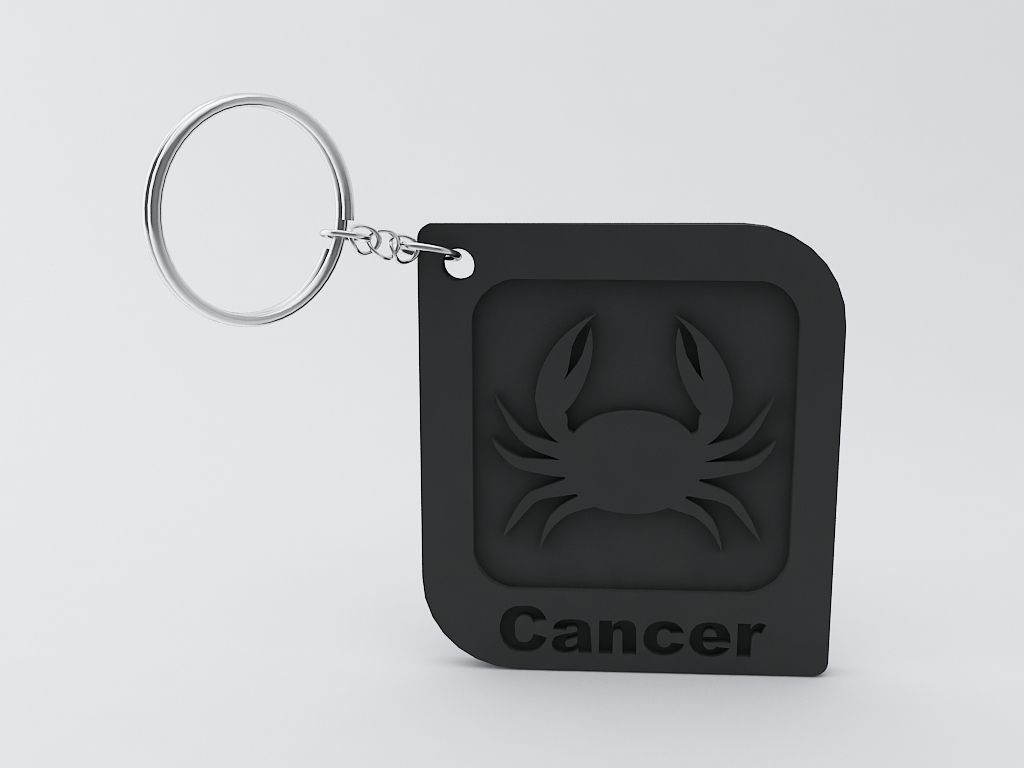 Cancer Zodiac keychain Model 3D model 3D printable | CGTrader
