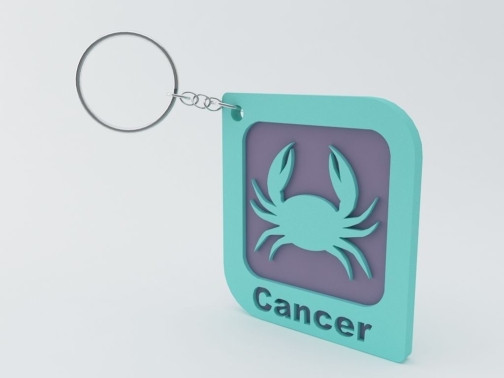 Cancer Zodiac keychain Model 3D model 3D printable | CGTrader