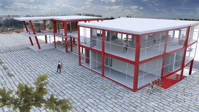 Steel building free 3D model | CGTrader