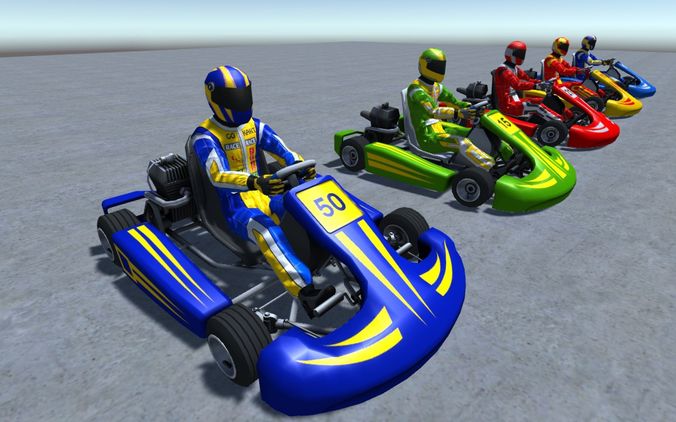 3D model 5 Low Poly Karts With Player Pack - 1 VR / AR / low-poly ...
