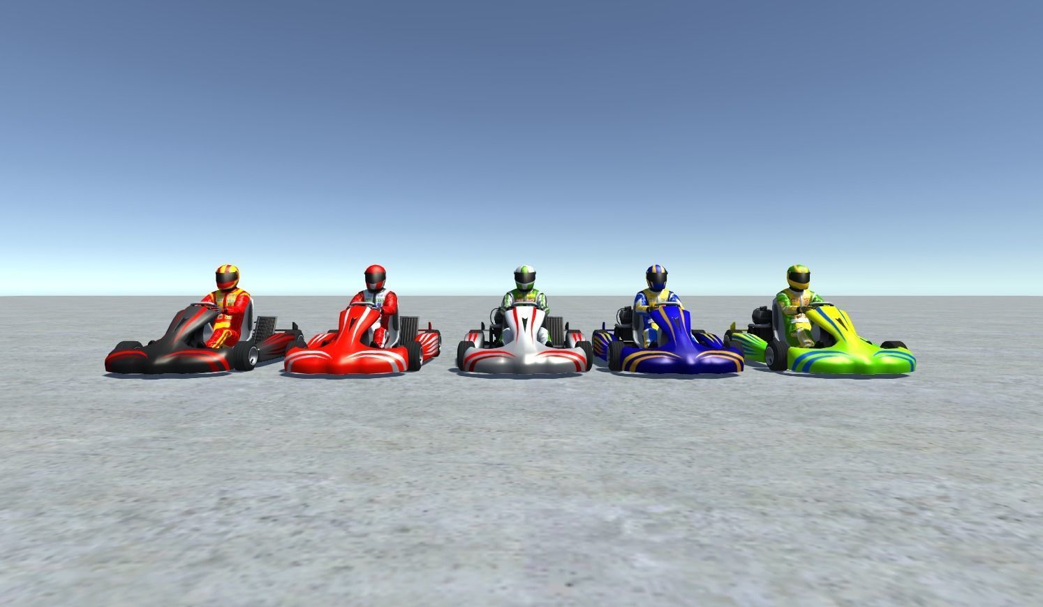 3D model 5 Low Poly Karts With Player Pack - 2 VR / AR / low-poly ...