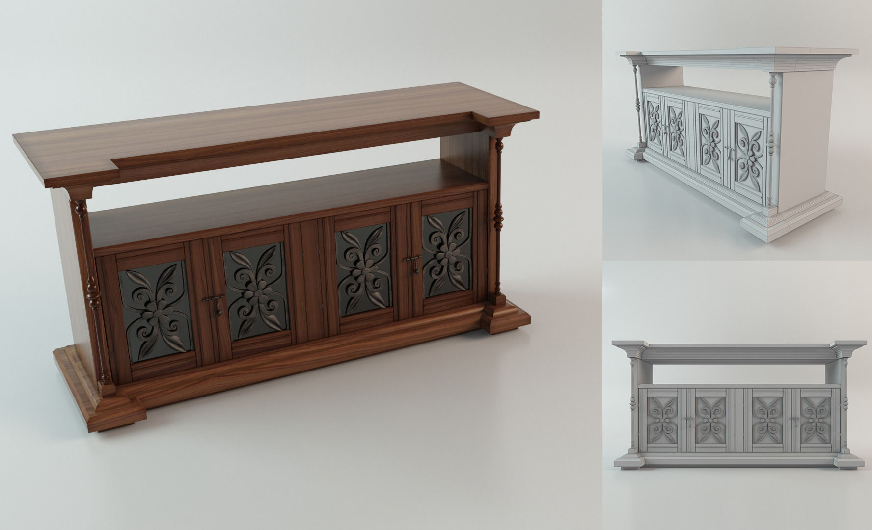 Tv table 3D model | CGTrader