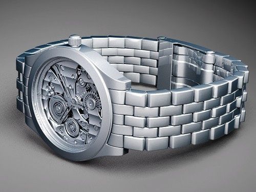 mens skeleton watch 3D model | CGTrader