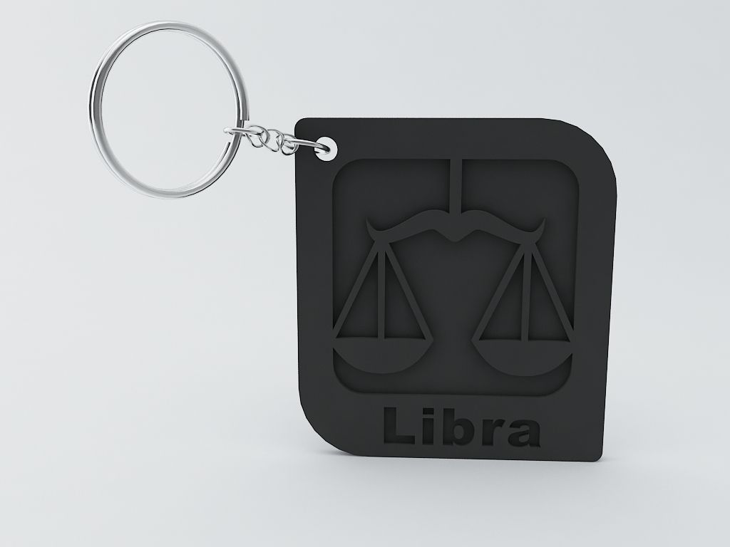Libra Zodiac Keychain Model 3D model 3D printable | CGTrader