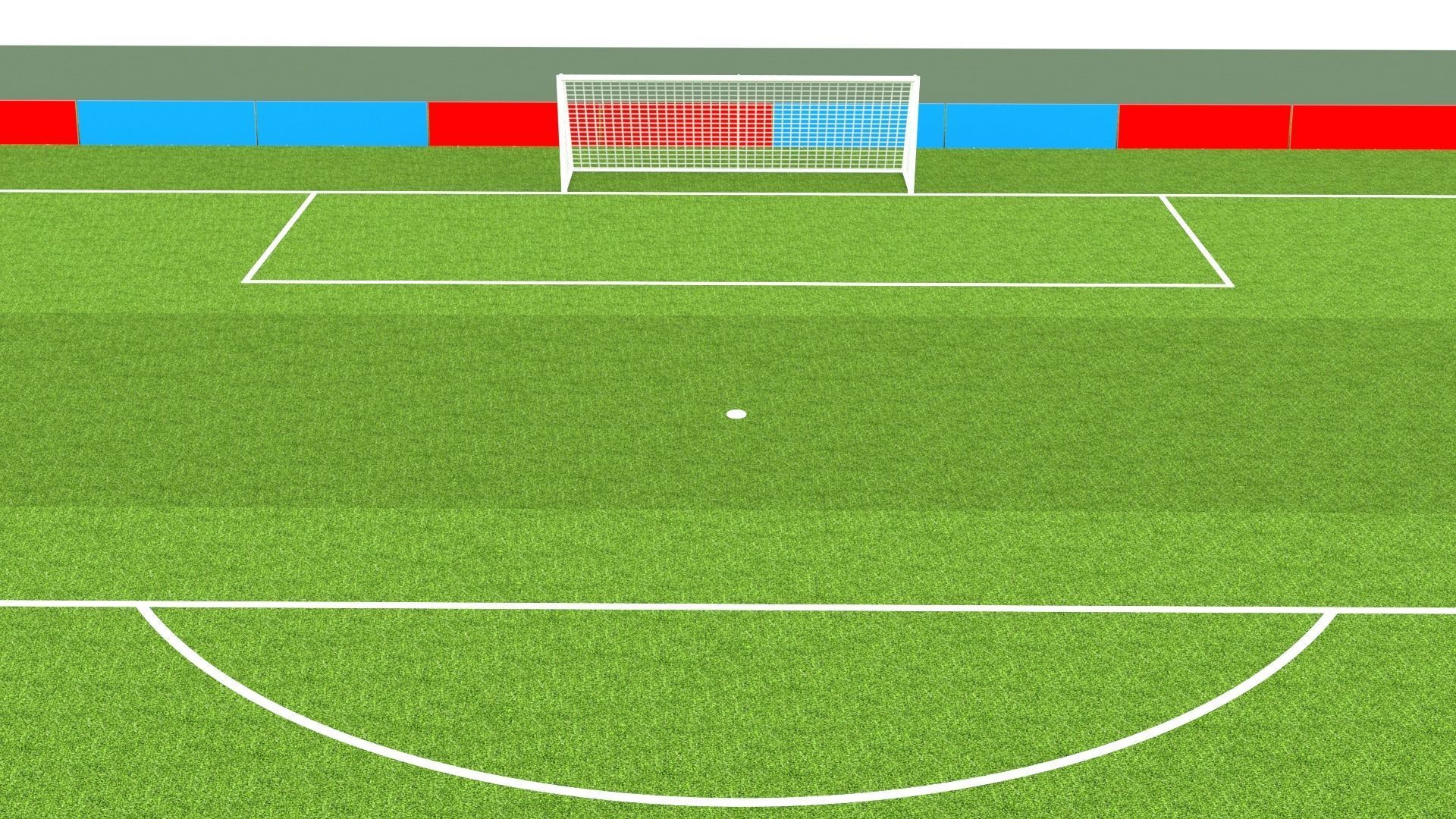 3D model Soccer football field markup gates bench chairs billboard VR ...
