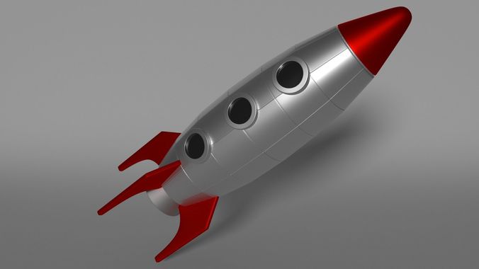 Cartoon rocket 3D model | CGTrader