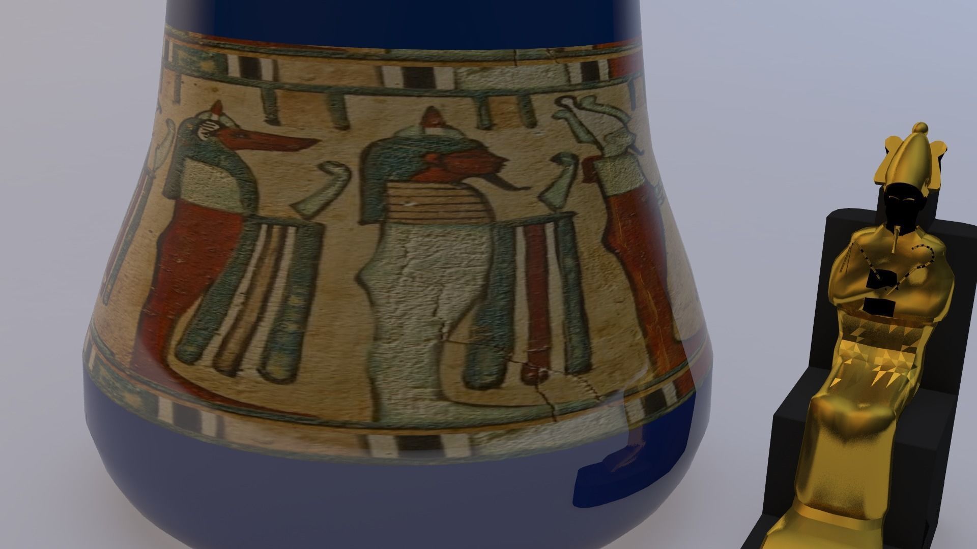 Osiris Statue and Vase free 3D model | CGTrader