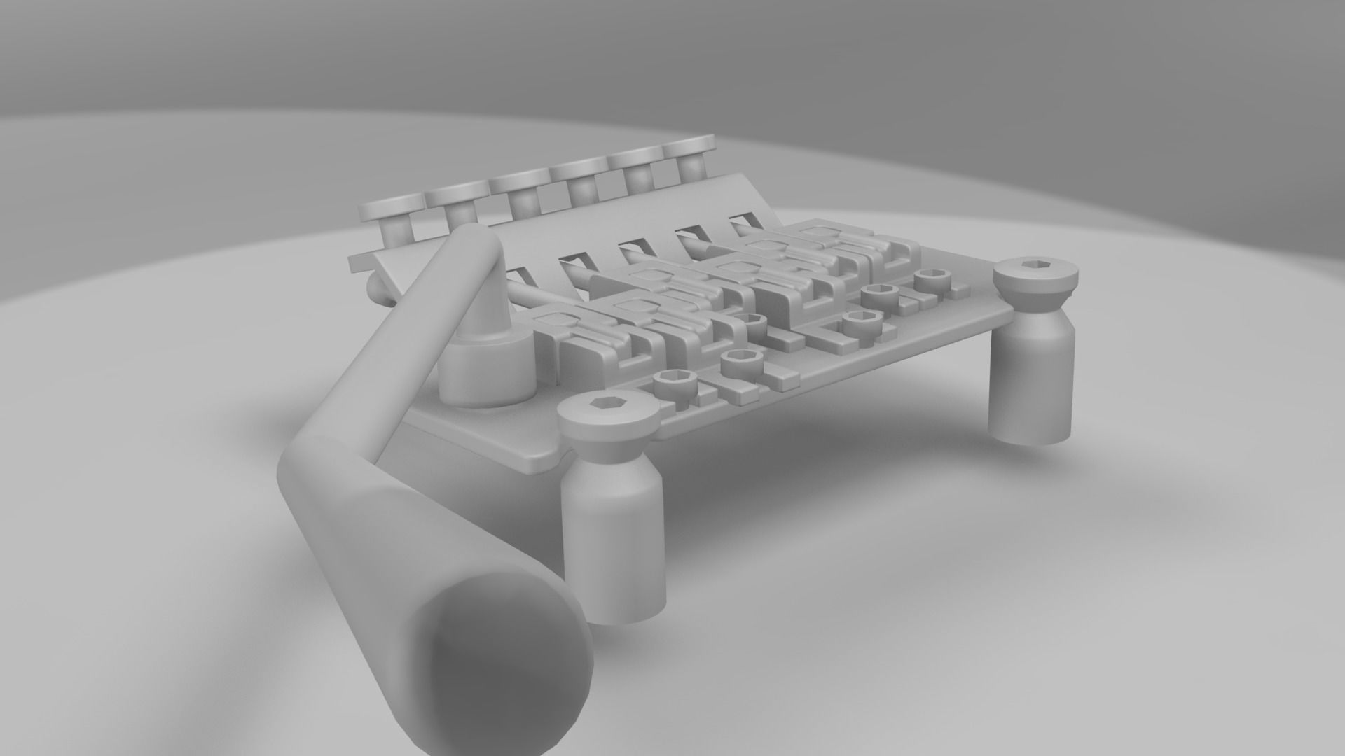 Tremolo Floating System Guitar Bridge free 3D model | CGTrader