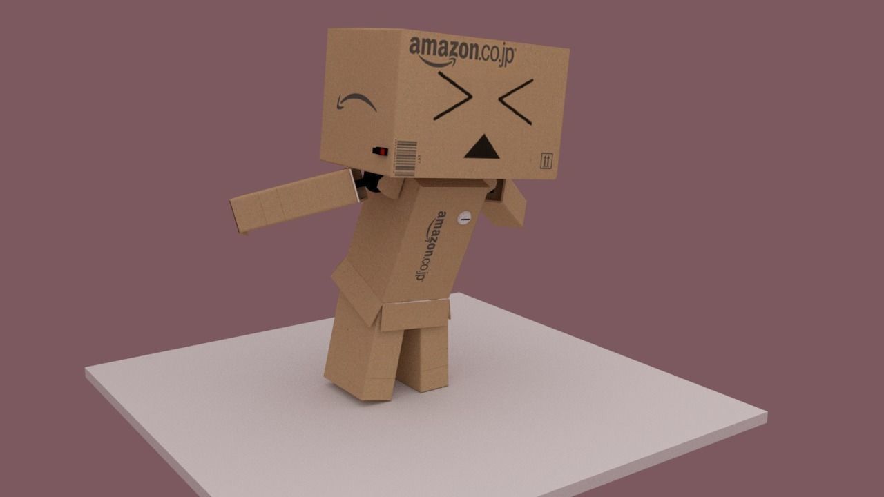 Danbo cardboard box with face free 3D model rigged | CGTrader