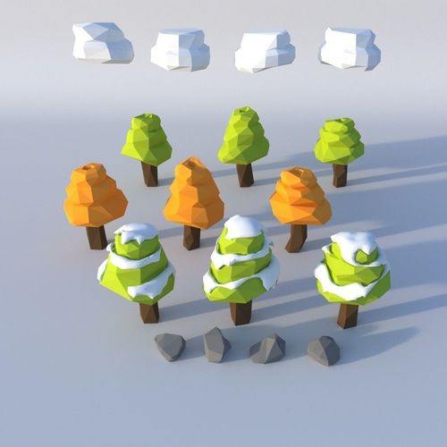 Low poly environment set 3D model | CGTrader