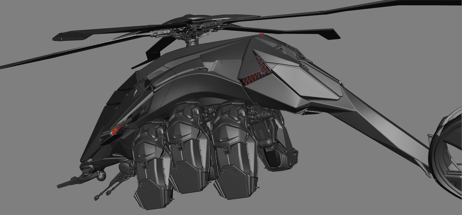 Sci-Fi Helicopter 3D model | CGTrader